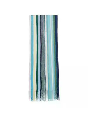 Missoni Striped Fringed Scarf Blue