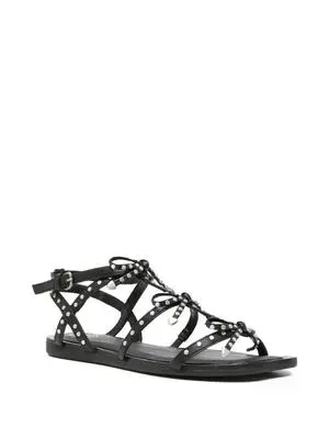 Ash Gladius Stud-embellished Bow Sandals - Black
