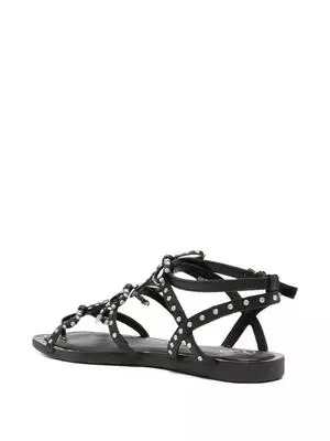 Ash Gladius Stud-embellished Bow Sandals - Black