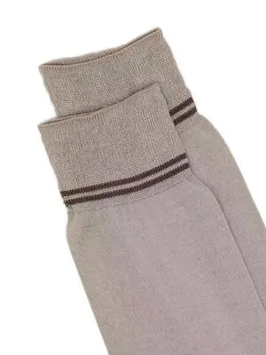 Zegna Stripe-detail Ribbed-cuff Socks
