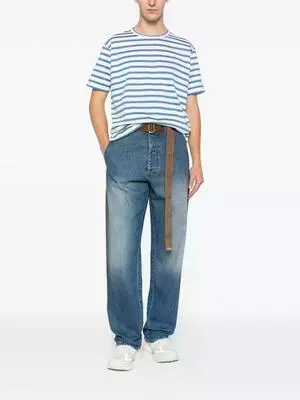 Plan C Belted Faded Jeans