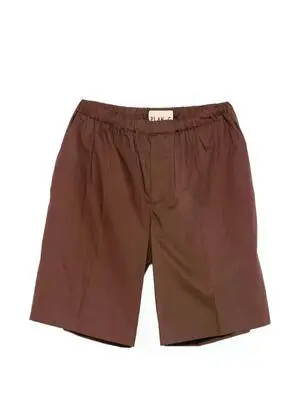 Plan C Pleated Elasticated-waist Shorts