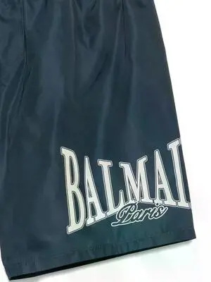 Balmain Logo-print Swim Shorts - Blue