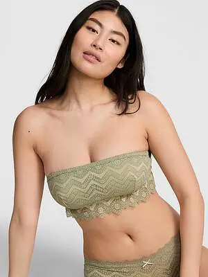 Pink PINK Wink Wink™ Lightly Lined Bandeau Bralette Green