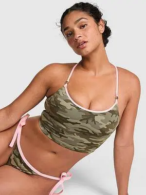 Pink Strappy Tankini Top - Print