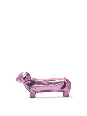 Pink Dog Makeup Brush Bag - Pink