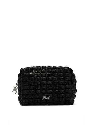 Pink Top-zip Makeup Bag - Black