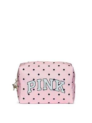 Pink Top-zip Makeup Bag - Print