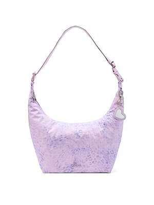 Pink Satin Nylon Hobo Bag - Print