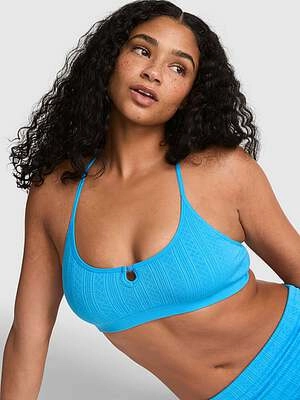 Pink Anywear Low-scoop Racerback Bra - Blue