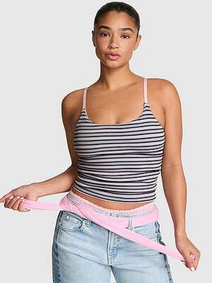 Pink Trimmed Camis Tanks For Women