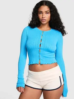 Pink Anywear Cropped Cardigan - Blue