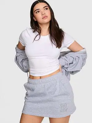 Pink Fleece Skort - Grey