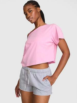 Pink Campus Fleece Shortie Grey