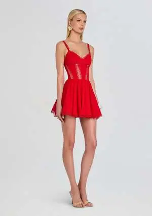 Charo Ruiz Ibiza Gardenia Short Dress - Red Ruby