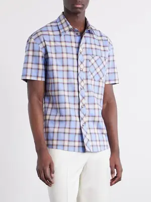 Versace Checked Cotton-poplin Shirt