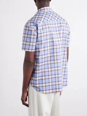 Versace Checked Cotton-poplin Shirt