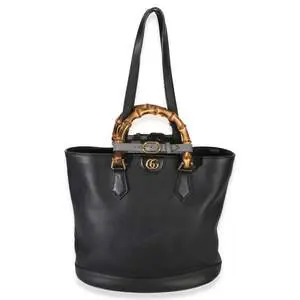 Gucci Gg Diana Bamboo Handle Tote - Black
