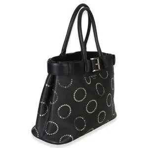Prada Studded Buckle Leather Tote