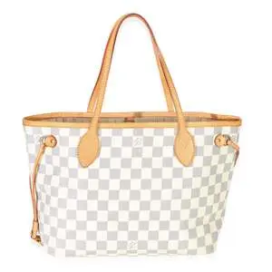 LOUIS VUITTON Damier Azur Canvas Neverfull Pm - Beige