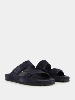 Officine Creative Agorà 010 Suede Slide Sandals - Blue