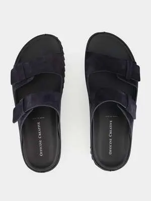 Officine Creative Agorà 010 Suede Slide Sandals - Blue