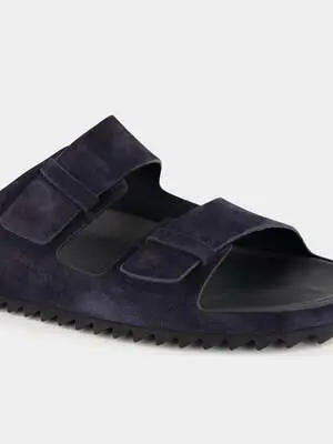 Officine Creative Agorà 010 Suede Slide Sandals - Blue