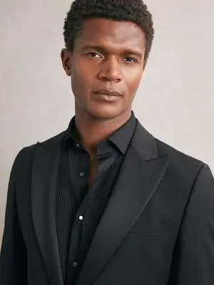 REISS Marcel Slim Fit Cotton Dinner Shirt Black