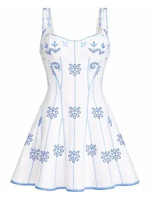 Charo Ruiz Ibiza Arissa Embroidered Dress - Blue