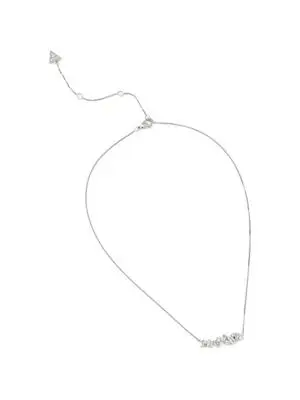 Guess Chandelier Crystal-embellished Box-chain Necklace - Silver