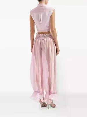 GENNY Floral Appliqué Ruffled Trousers