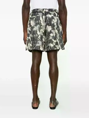 Nanushka Abstract-print Drawstring Shorts - Grey