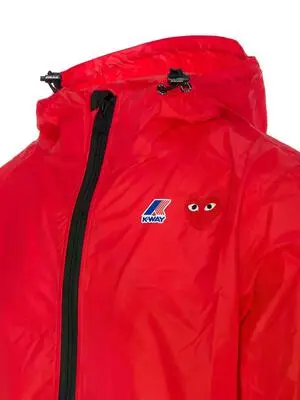 Play Comme Des Garcon X K-way Heart-logo Hooded Jacket - Red