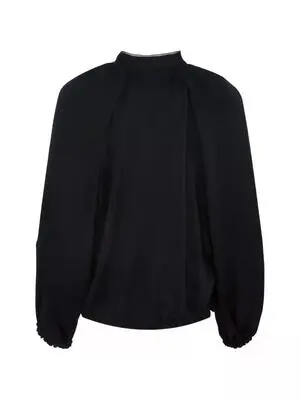 Fabiana Filippi Balloon-sleeve Satin Bomber Jacket - Blue