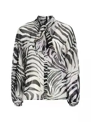 Max Mara Zebra-print Blouse - White