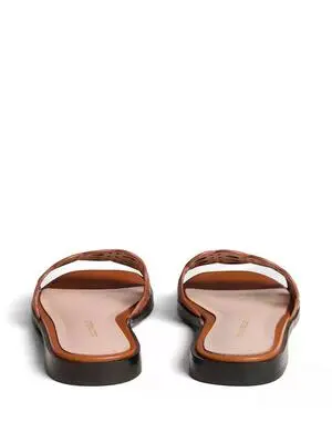 COCCINELLE Essential Cut-out Scalloped-edge Sandals - Brown
