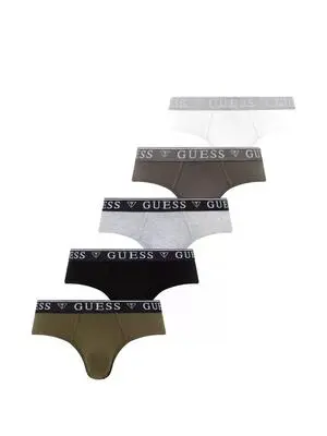Guess Logo-waistband Briefs - Green