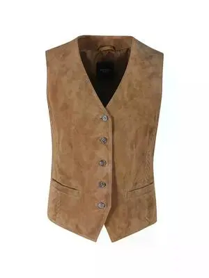 Max Mara Suede Whipstitch Waistcoat
