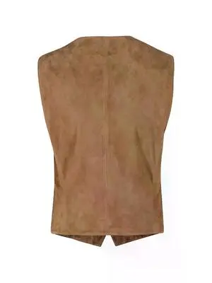 Max Mara Suede Whipstitch Waistcoat