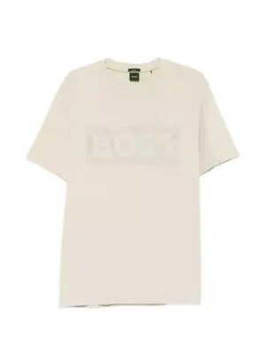BOSS Logo-print Short-sleeve T-shirt - Neutrals