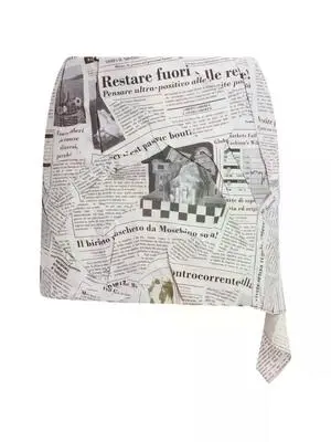 Moschino Newspaper Print Mini Skirt In Grey - 48% Off | Editorialist
