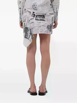 Moschino Newspaper Print Mini Skirt