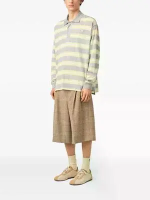 AMI Paris Striped Mercerised-jersey Polo Shirt