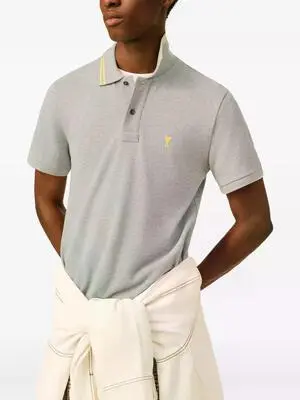 AMI Paris De Coeur Short-sleeves Polo Shirt - Grey