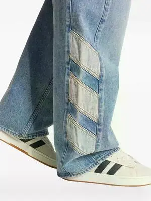 Adidas Trefoil-embroidered 3-stripes Wide Leg Jeans