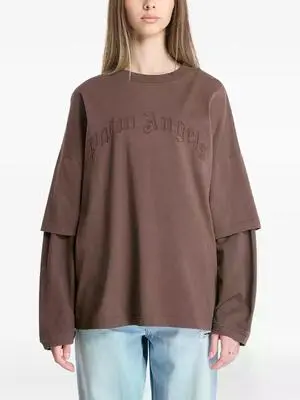 Palm Angels Logo-embroidered Layered T-shirt