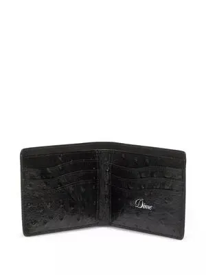 DIME Ostrich-effect Logo-plaque Wallet - Black