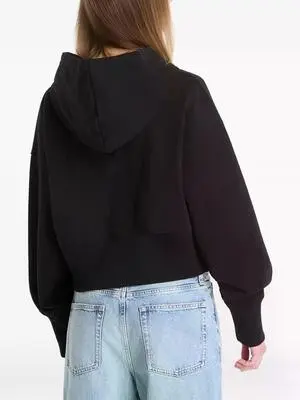 DIME Cropped Zip-up Hoodie - Black