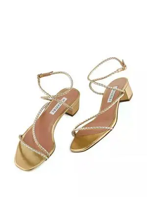 AQUAZZURA Luca Braided Sandals - Gold