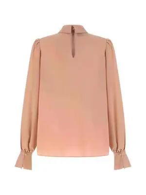 Valentino Garavani Embroidered Crepe De Chine Top - Neutrals